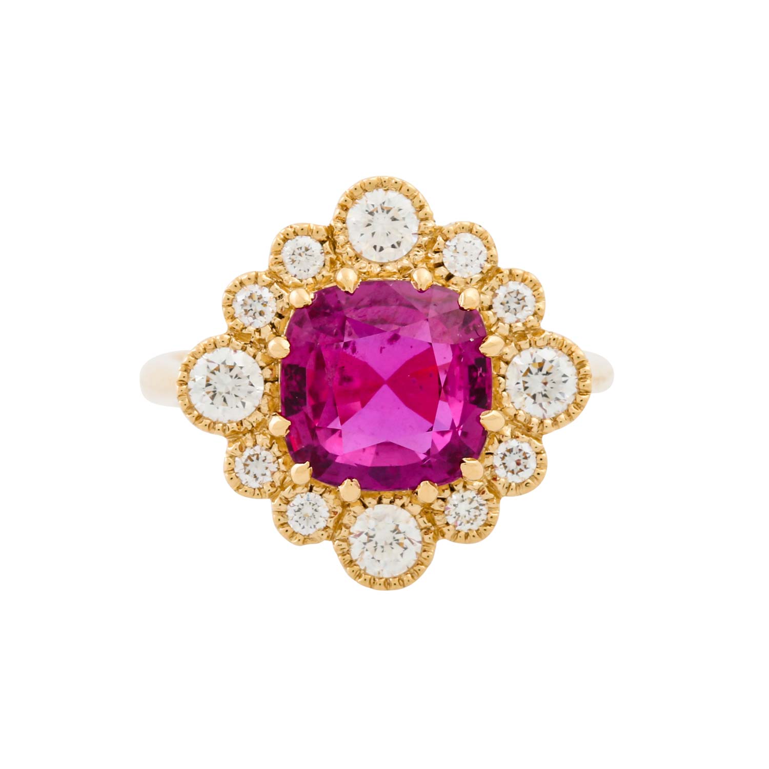 Mozambique Ruby Ring With Diamonds For Sale at 1stDibs