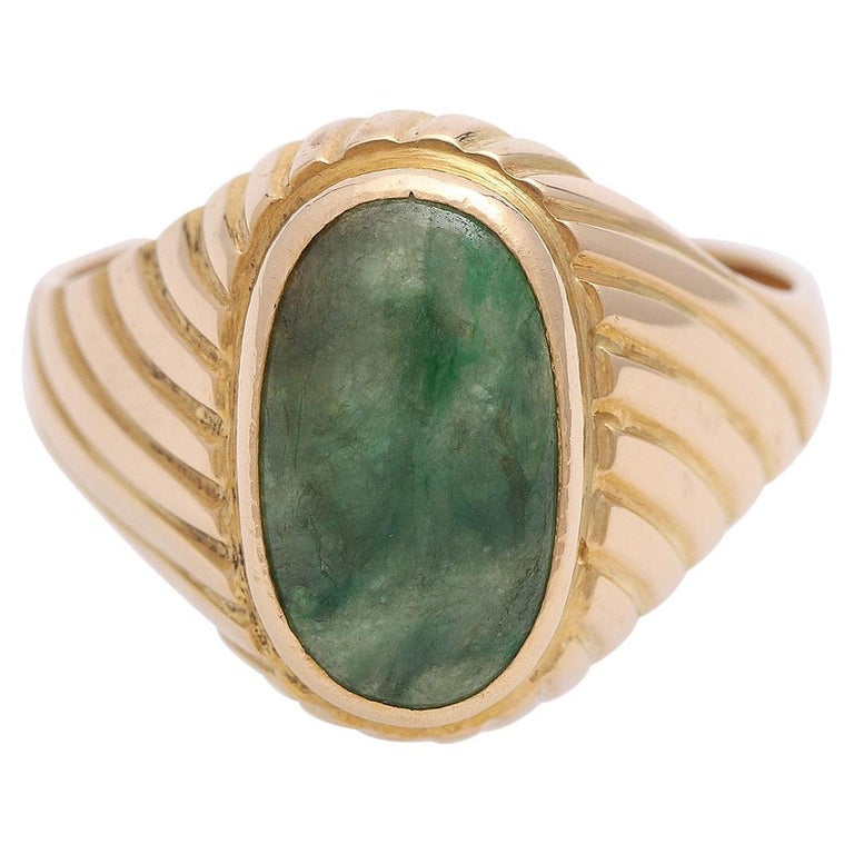 Ladies Ring Set with Nephrite For Sale at 1stDibs