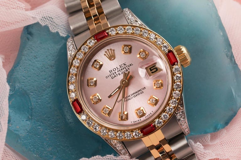 Rolex Montre Datejust 26 mm pour femme avec cadran bicolore en diamant ...