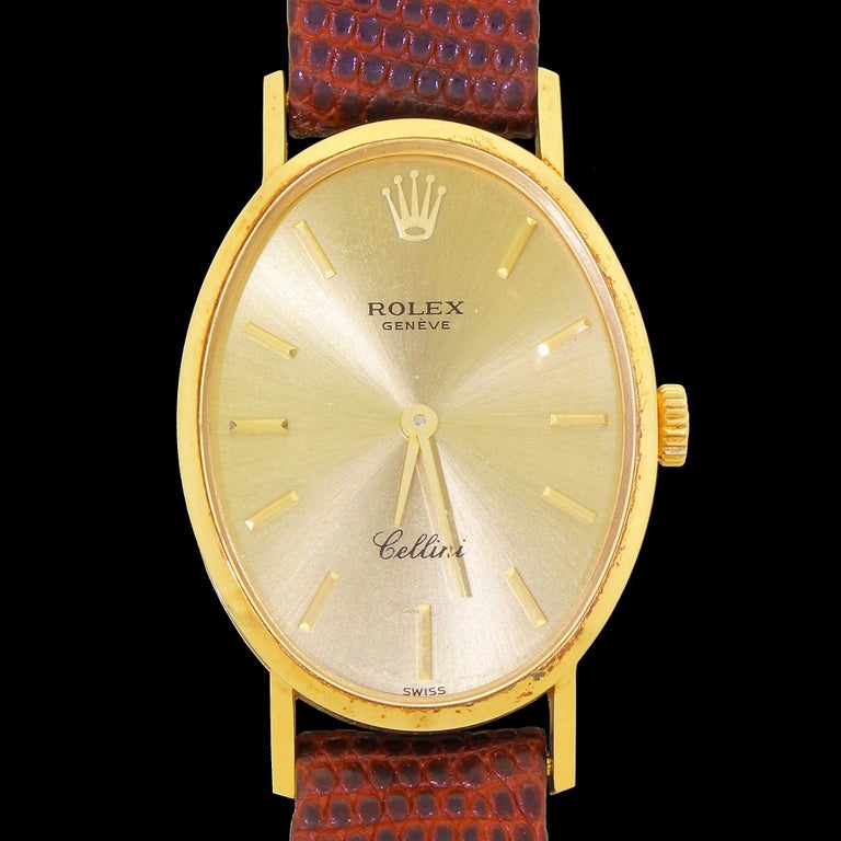 Ladies Rolex Cellini Ref 4110 18 Karat Yellow Gold Manual Wind Oval ...