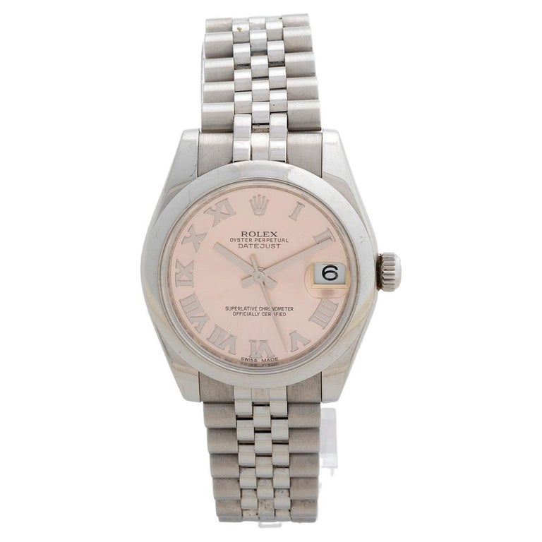 Ladies Rolex Datejust ref 178240. Pink Roman Numeral Dial. Full Set at ...