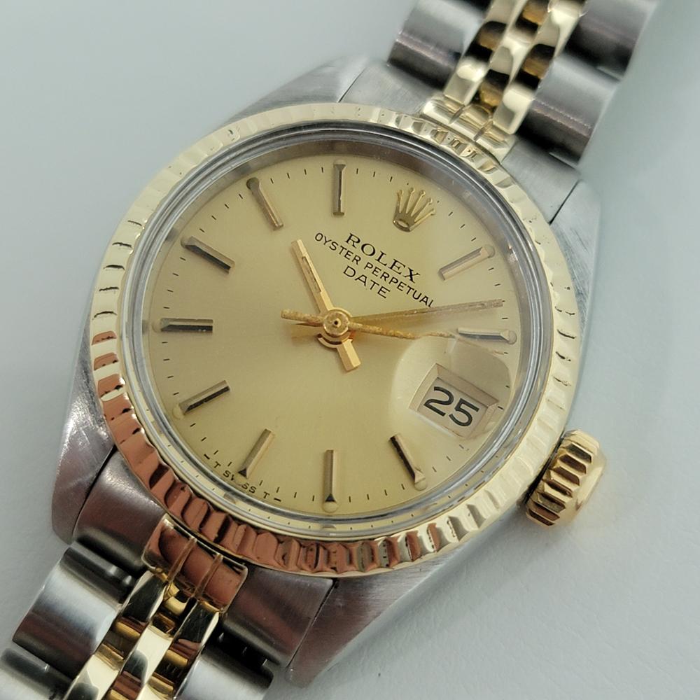 Ladies Rolex Oyster Date 6917 18k Gold SS Automatic 1980s w Box Paper ...