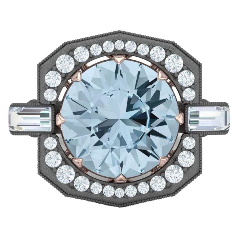 Georgian Pink Topaz and Diamond Ring at 1stDibs