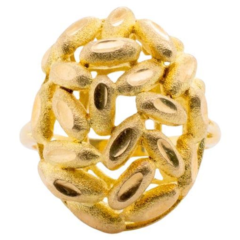Ladies Vintage Puffed Nugget Cut Cocktail Ring For Sale at 1stDibs
