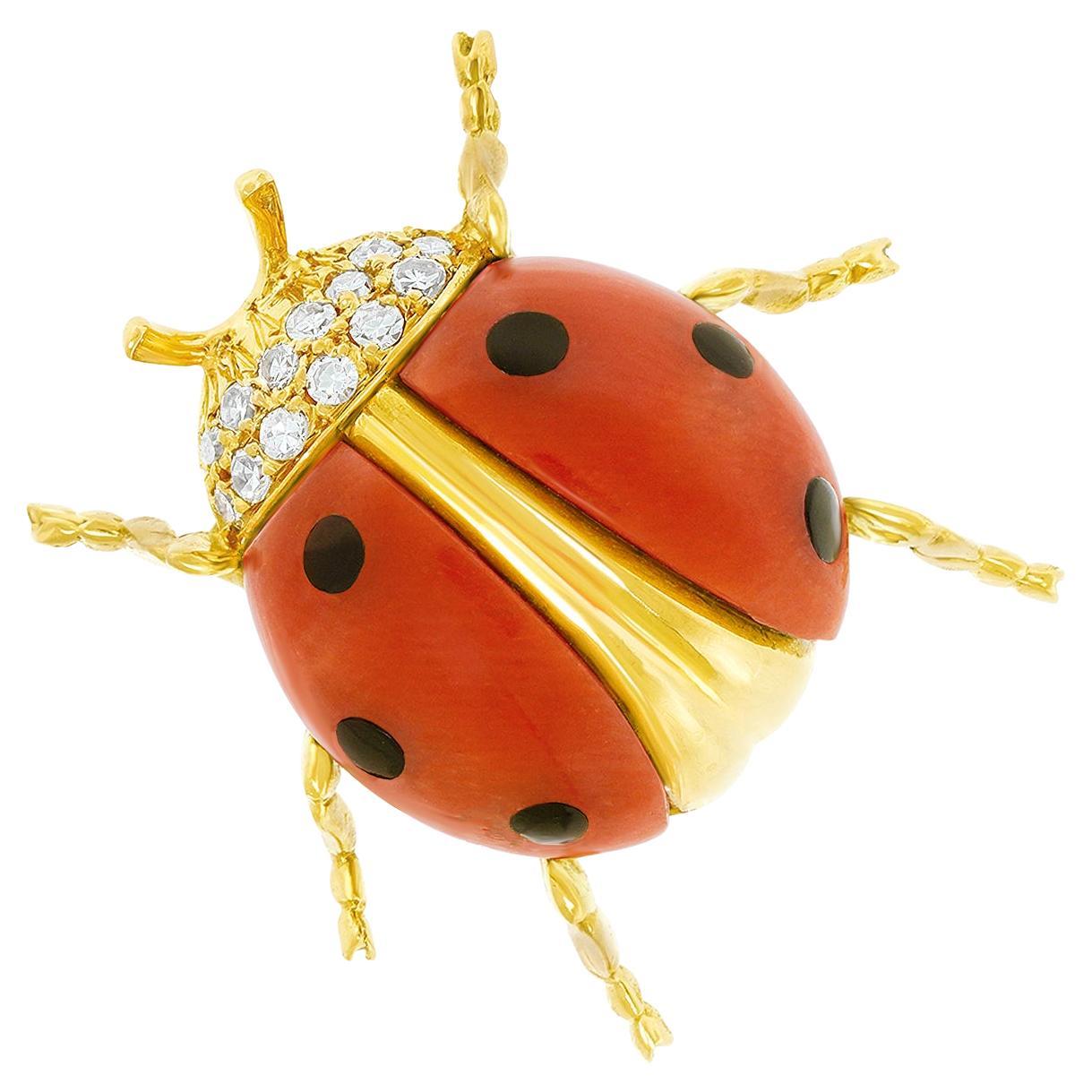 Antique Gold and Foiled Crystal Bug Brooch at 1stDibs