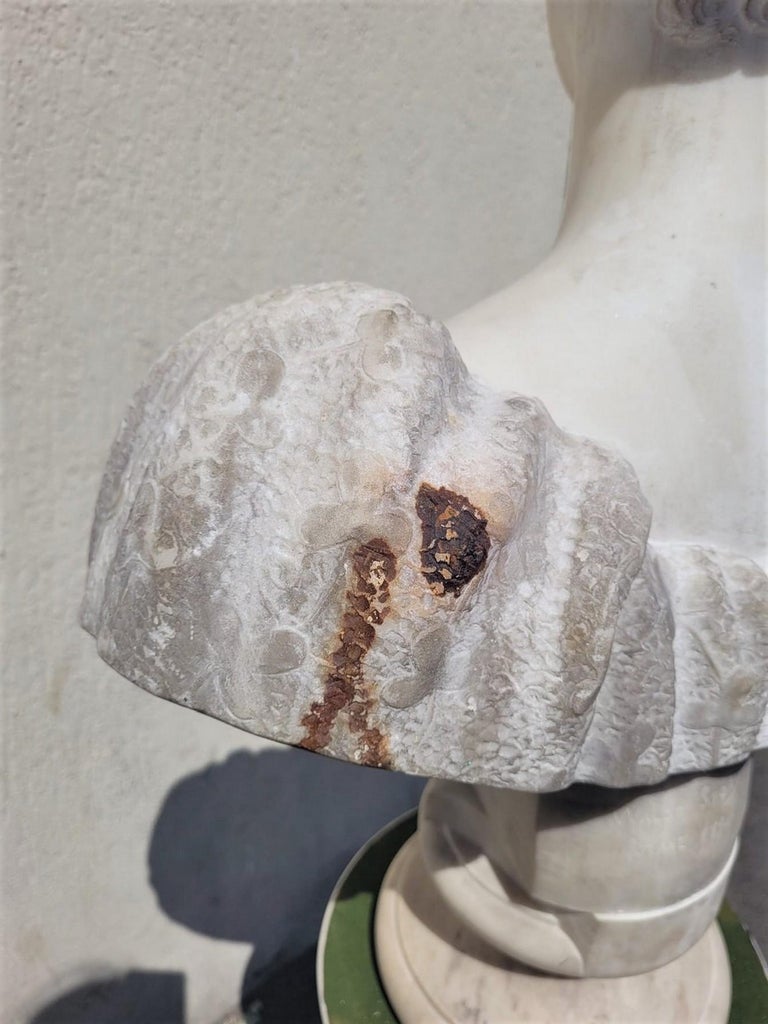 Lady Bust, White Marble Signed Waldo Story, Rome 1894 For Sale at 1stDibs