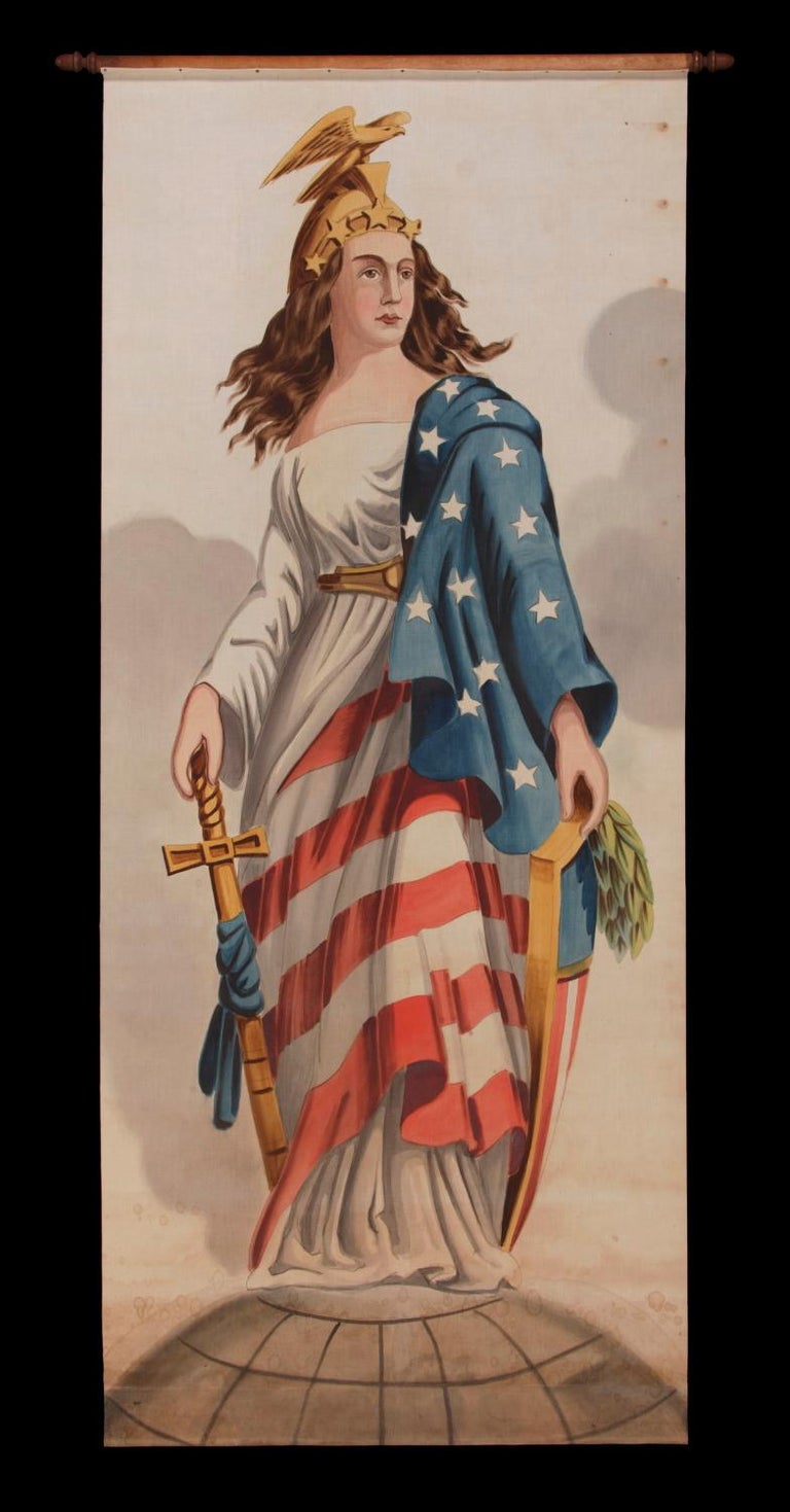 Lady Columbia Surmounting the Globe with Sheathed Sword and Federal ...