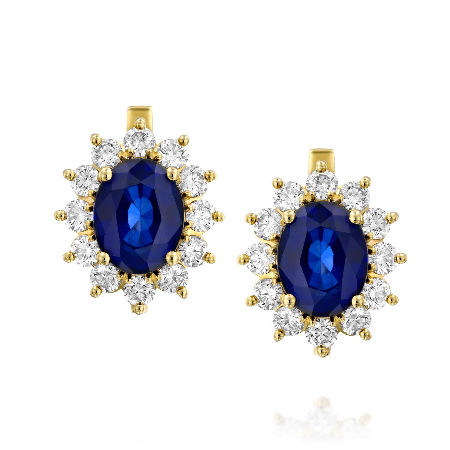 Lady Diana Sapphire Diamond Earrings For Sale at 1stDibs