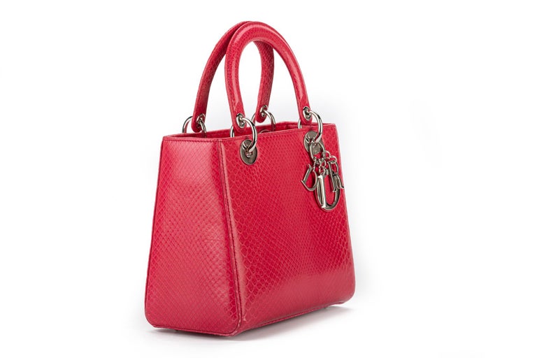 Lady Dior Large Red Python Bag For Sale at 1stDibs