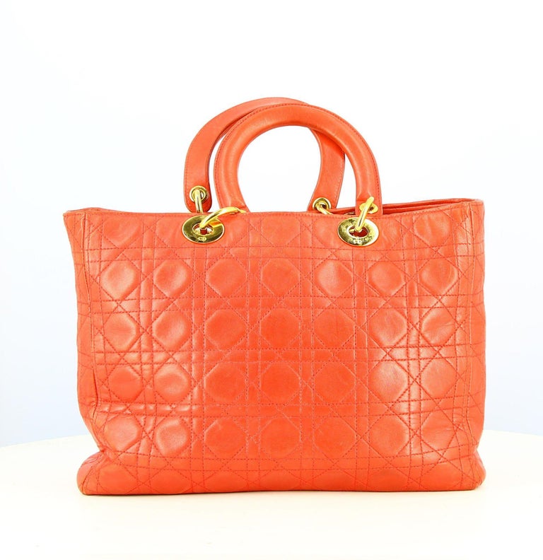 Lady Dior Red Leather Handbag For Sale at 1stDibs