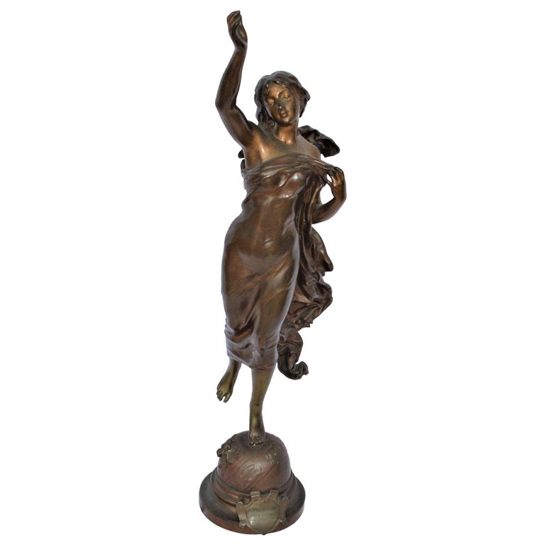 Lady Sculpture Antique Art Nouveau at 1stDibs