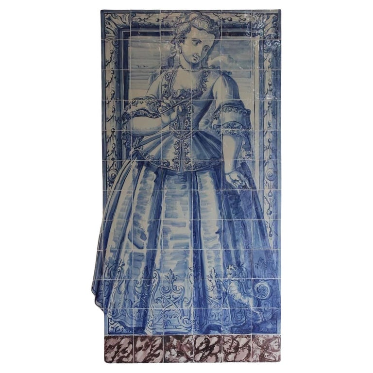 Lady Tile Mural in Pure Clay and Fine Ceramic, Portuguese Tiles For ...