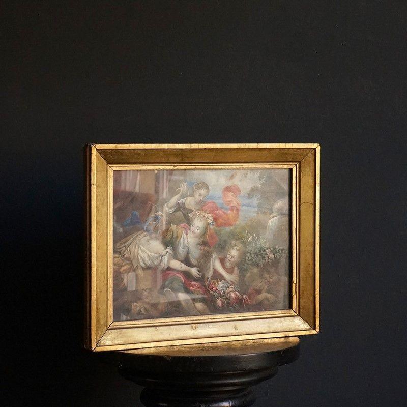 Antique Original Watercolour Painting Depicting a Classical Scene, 19th ...