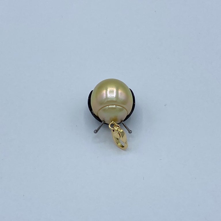 Ladybug 18Kt White Yellow Gold Australian Pearl Charm Pendant ...