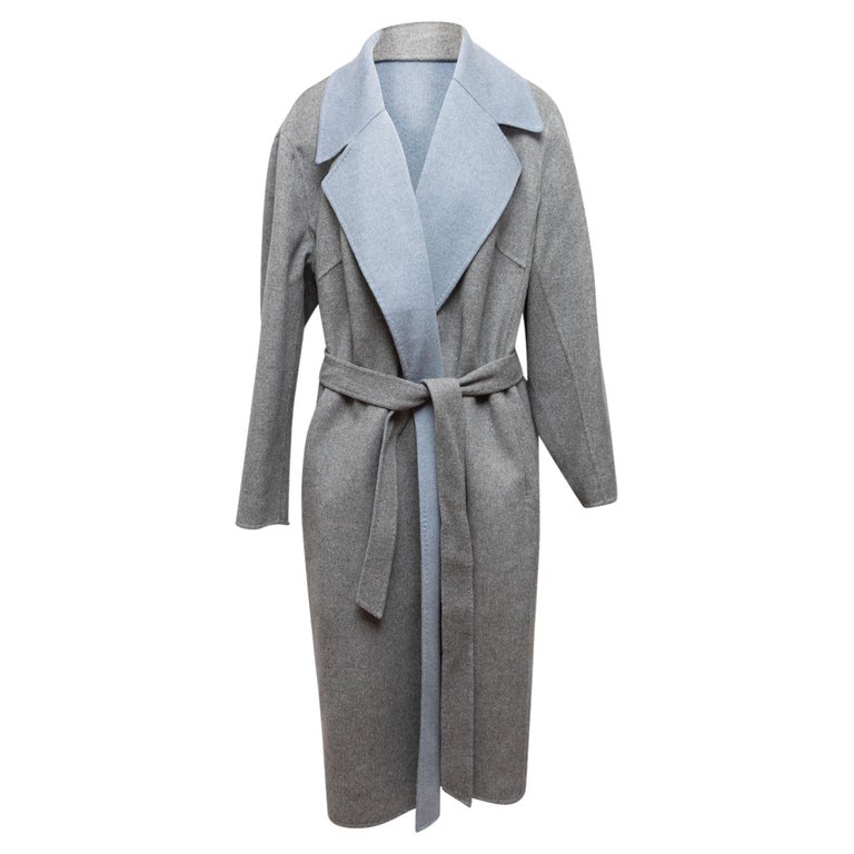 Lafayette 148 Grey and Light Blue Wool and Cashmere Reversible Coat For ...