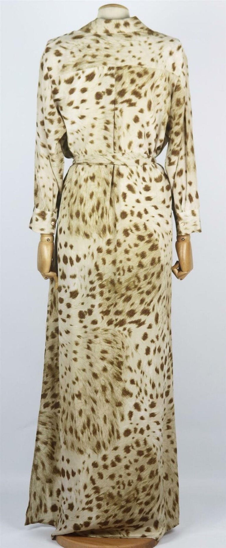 L'Agence Cameron Belted Leopard Print Silk Crepe De Chine Maxi Dress at ...