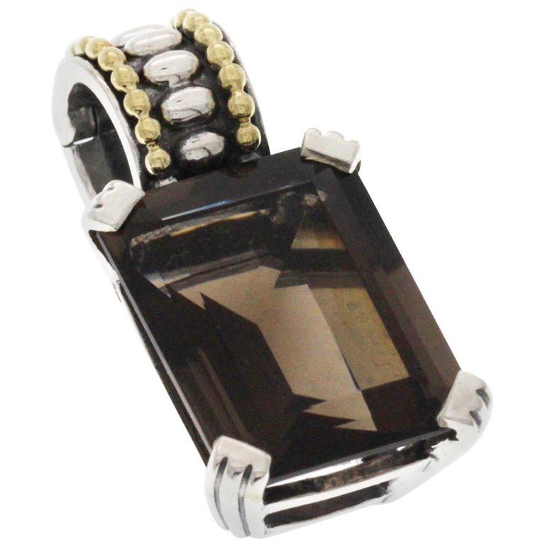 Lagos Caviar 925 Sterling Silver 18K Gold with Smokey Topaz Enhancer ...