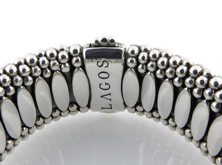 Lagos Caviar Sterling Silver 18K Yellow Gold Signature Beaded Wide ...