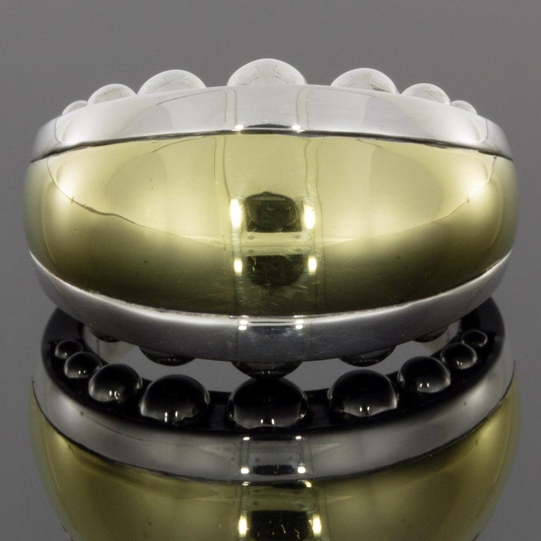 Lagos High Bar Gold and Silver Band Ring For Sale at 1stDibs