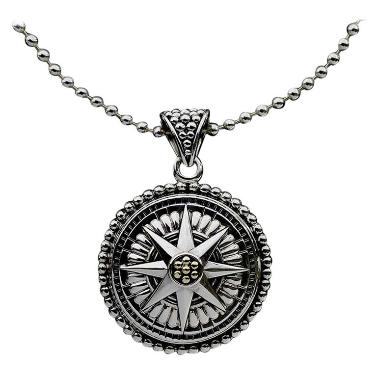 Lagos Signature Caviar Gold and Silver Pendant at 1stDibs