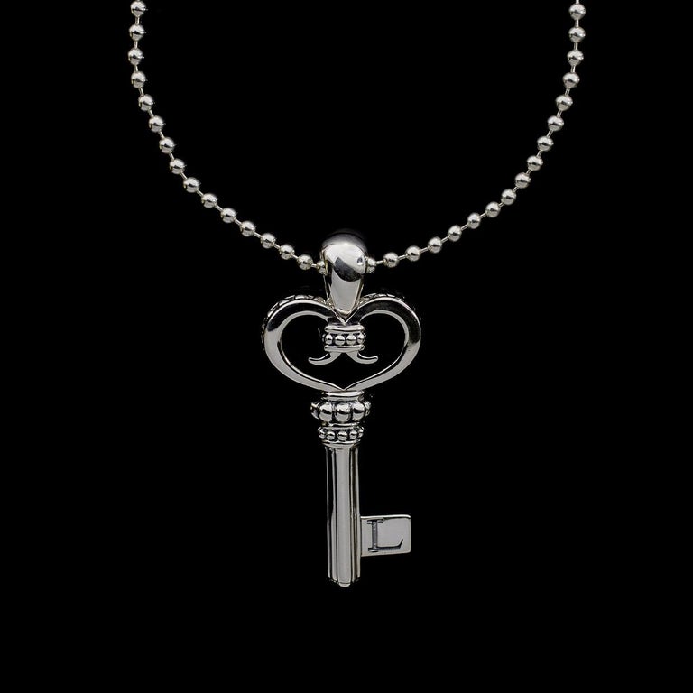 Lagos Signature Caviar Key Sterling Silver Pendant at 1stDibs