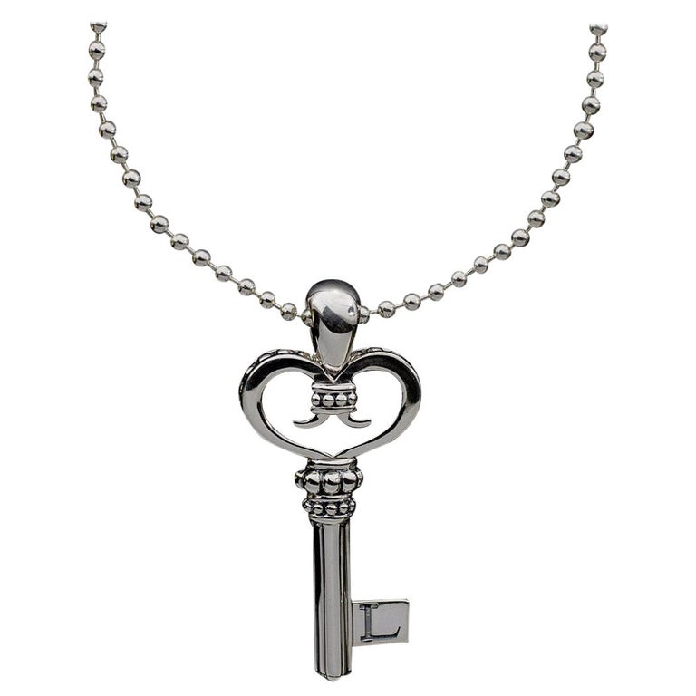 Lagos Signature Caviar Key Sterling Silver Pendant at 1stDibs