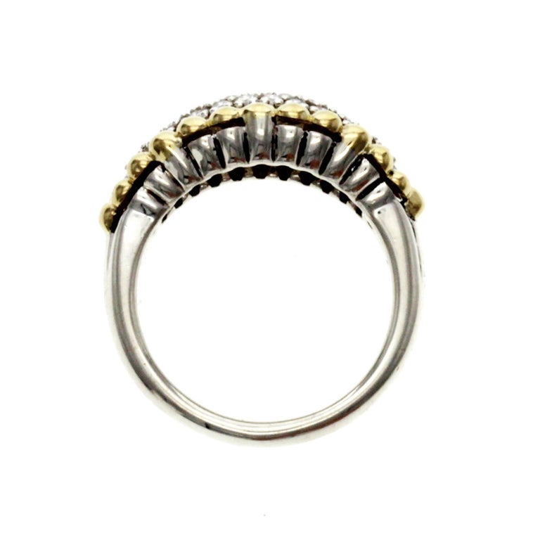 Lagos Sterling 925 Silver and 18 Karat Yellow Gold Diamond Band at ...