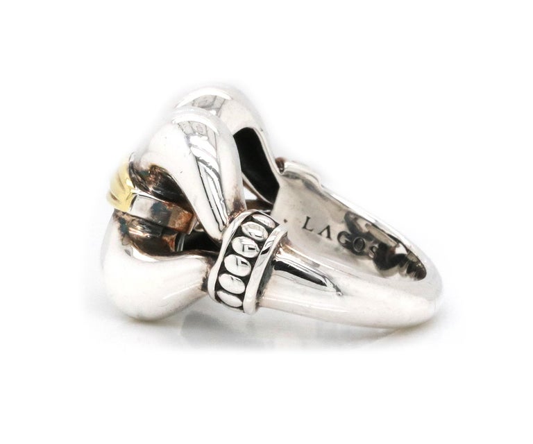 Lagos Sterling Silver and Yellow Gold Derby Ring 18K For Sale at 1stDibs