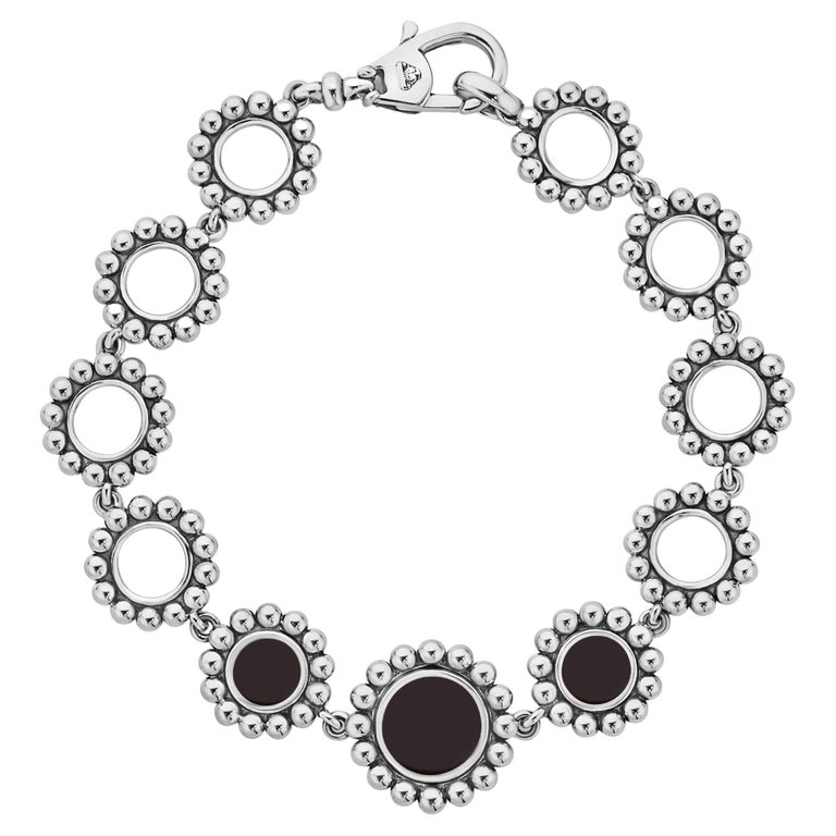Lagos Sterling Silver and Black Onyx Maya Bracelet For Sale at 1stDibs