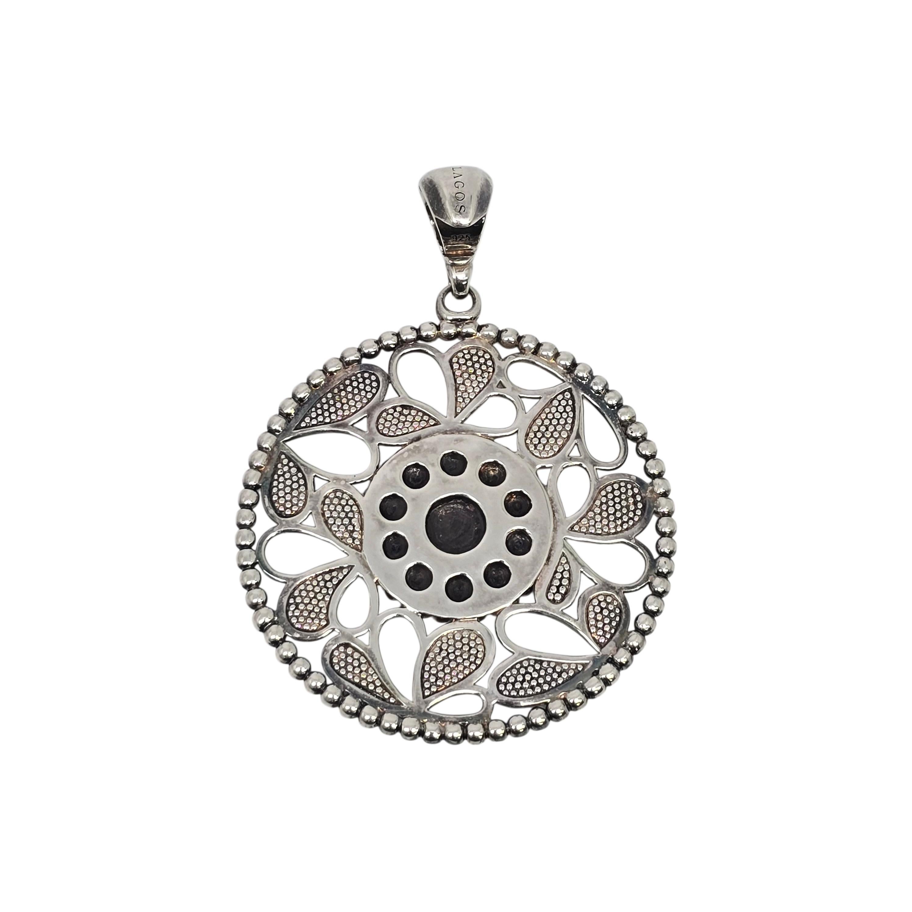 Lagos Sterling Silver Caviar Voyage Flower Round Pendant #24166 For ...