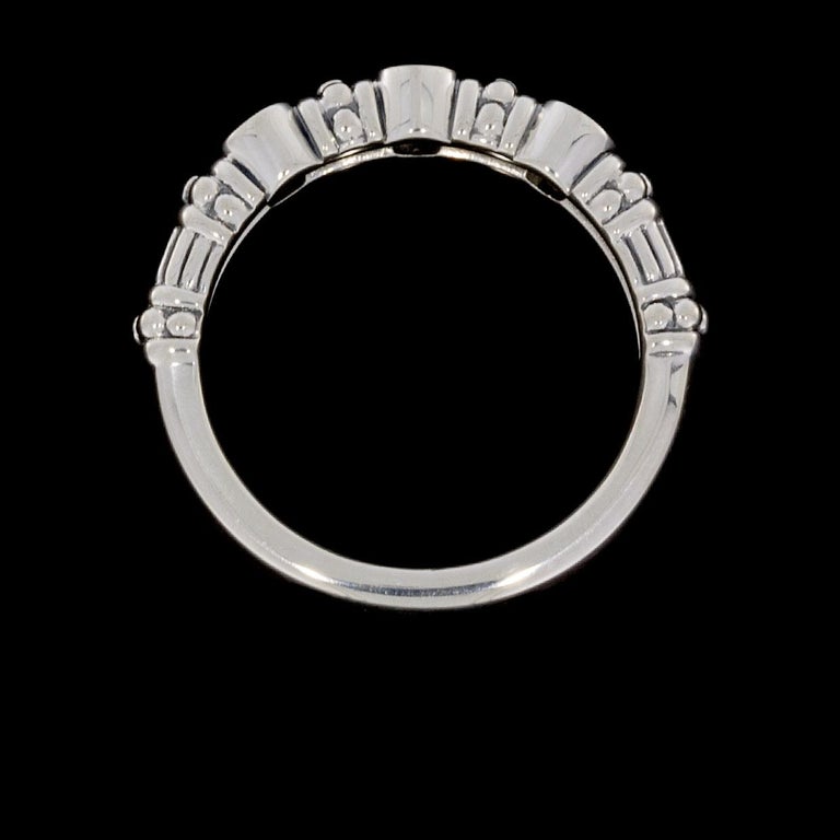 Lagos Sterling Silver Round Diamond Caviar Stacking Band Ring at ...