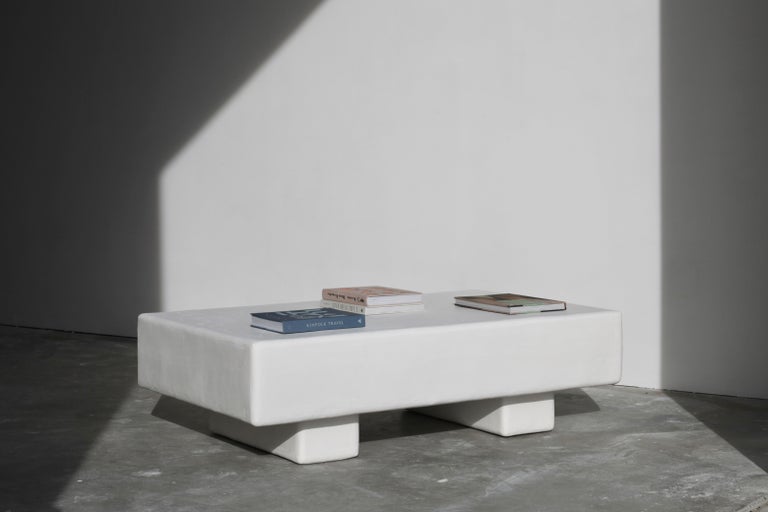 Laguna Minimalist Plaster Coffee Table For Sale at 1stDibs
