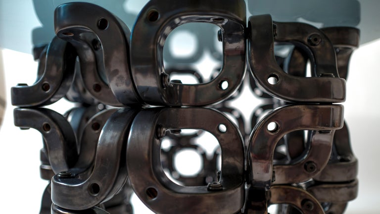 Laila; Modular Geometric Contemporary Ceramic and Glass Table by Pedro ...