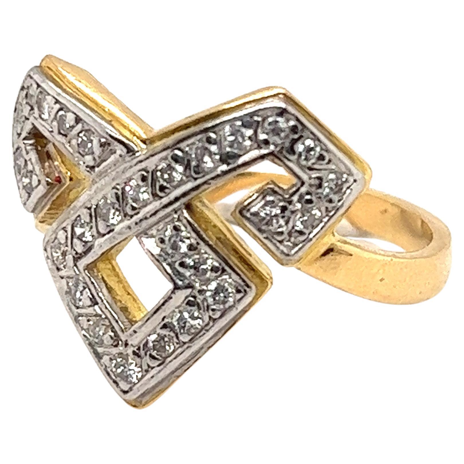 Ann Garrett Opal, Diamond, and 18 Karat Yellow Gold Ring at 1stDibs ...