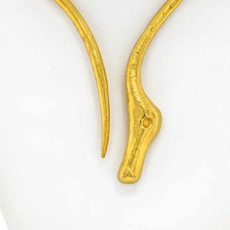 Lalaounis 18K Yellow Gold Textured Collar Torque Necklace at 1stDibs