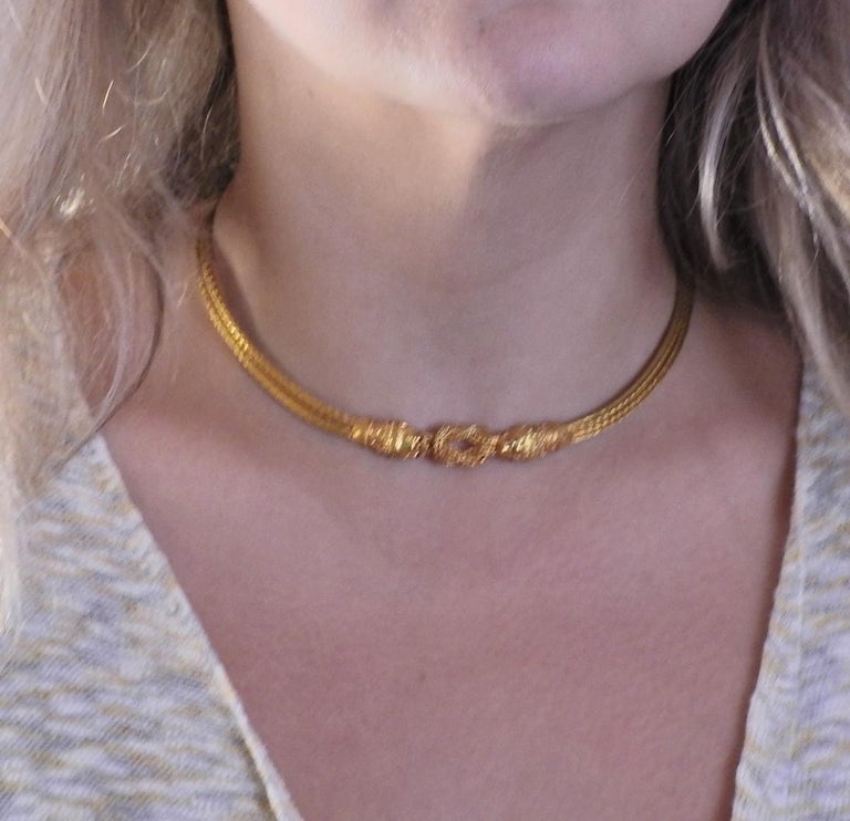 Lalaounis Greece Ruby Gold Hercules Knot Chimera Necklace at 1stDibs ...