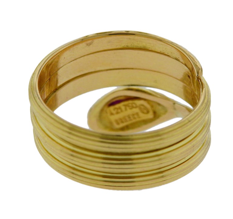 Lalaounis Greece Ruby Gold Snake Wrap Ring For Sale at 1stDibs