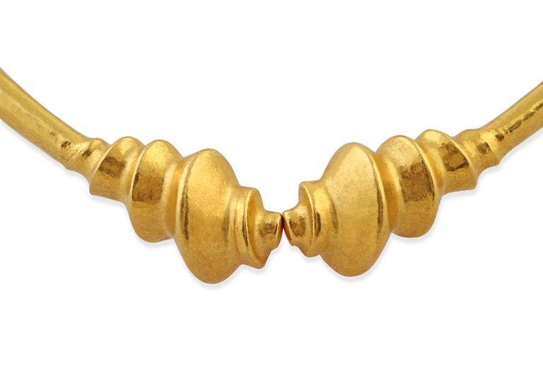 Lalaounis, Hammered Gold Torque Necklace For Sale at 1stDibs