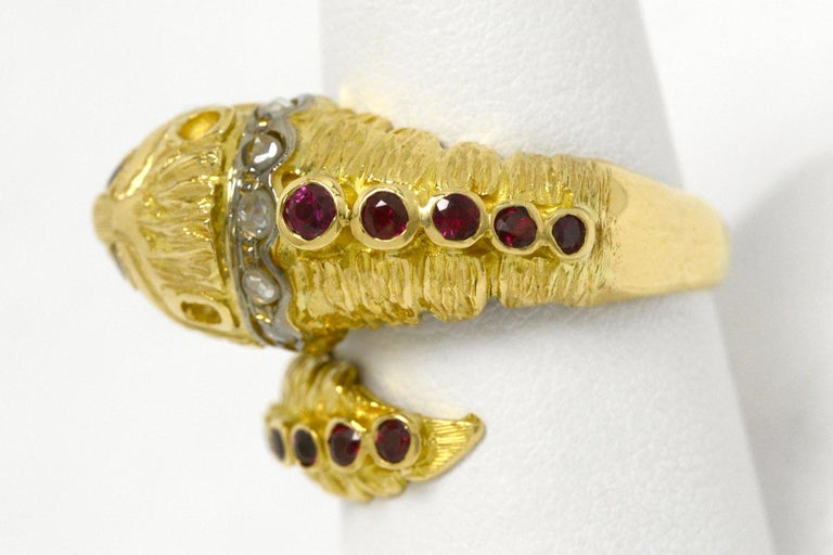 Lalaounis Ruby Diamond Snake Ring Chimera Lion For Sale at 1stDibs ...