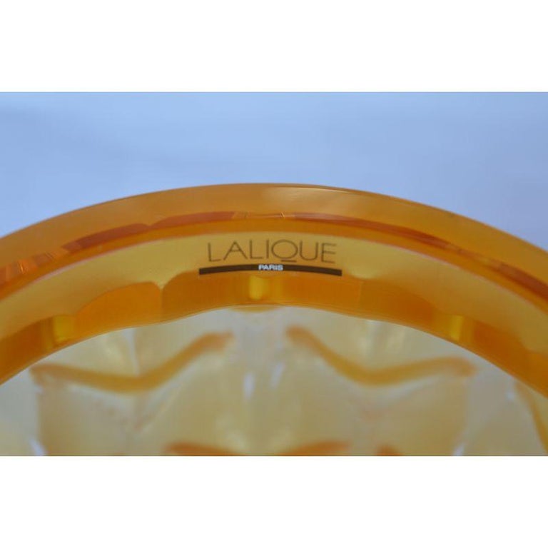 Lalique Amber Crystal Languedoc Vase at 1stDibs