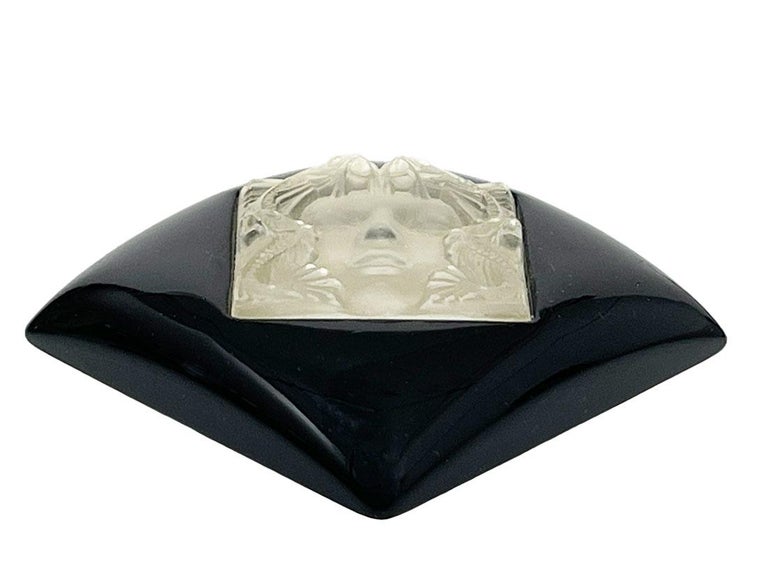 Lalique "Arethuse" Masque De Femme Art Deco Black and Clear Crystal set ...
