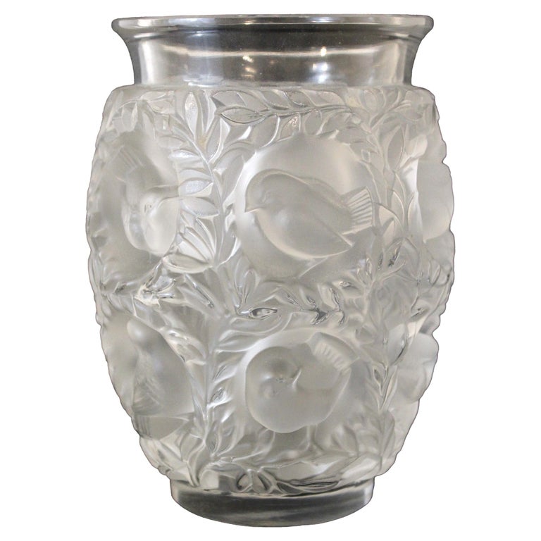 Lalique Bagatelle Clear Crystal Vase Fauna, Flora, and Birds For Sale ...