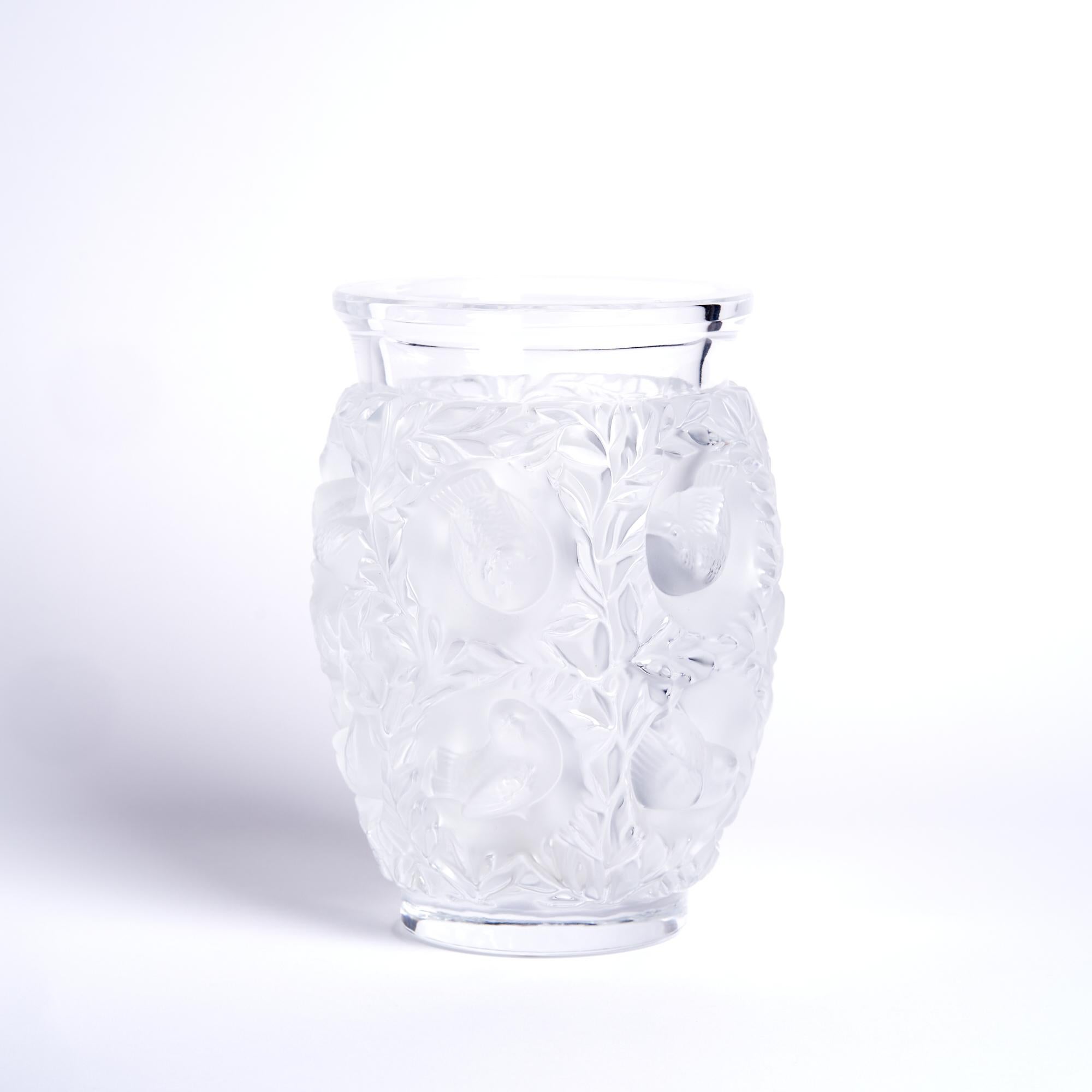 Lalique Clear Crystal Bagatelle Love Birds Vase at 1stDibs