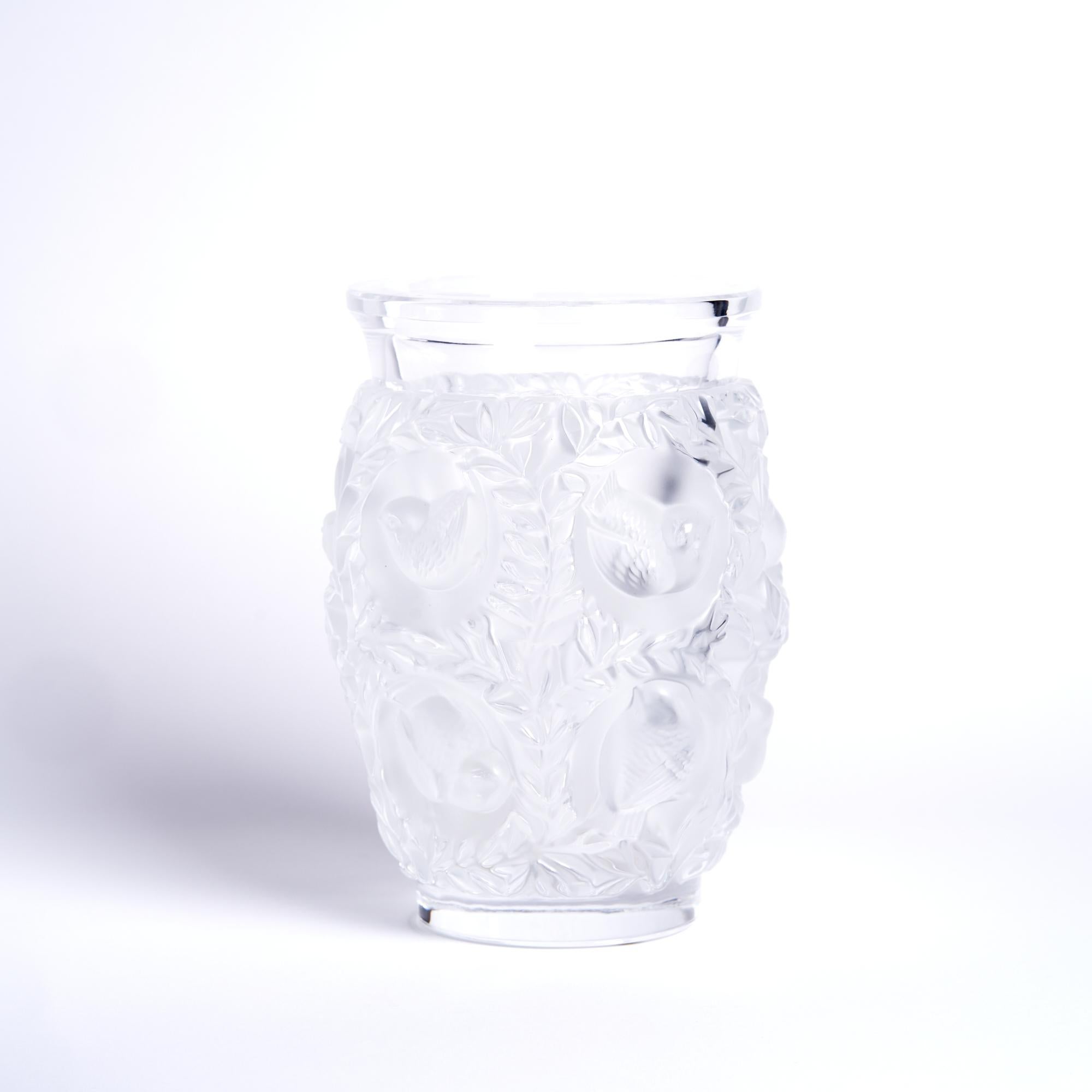 Lalique Clear Crystal Bagatelle Love Birds Vase at 1stDibs