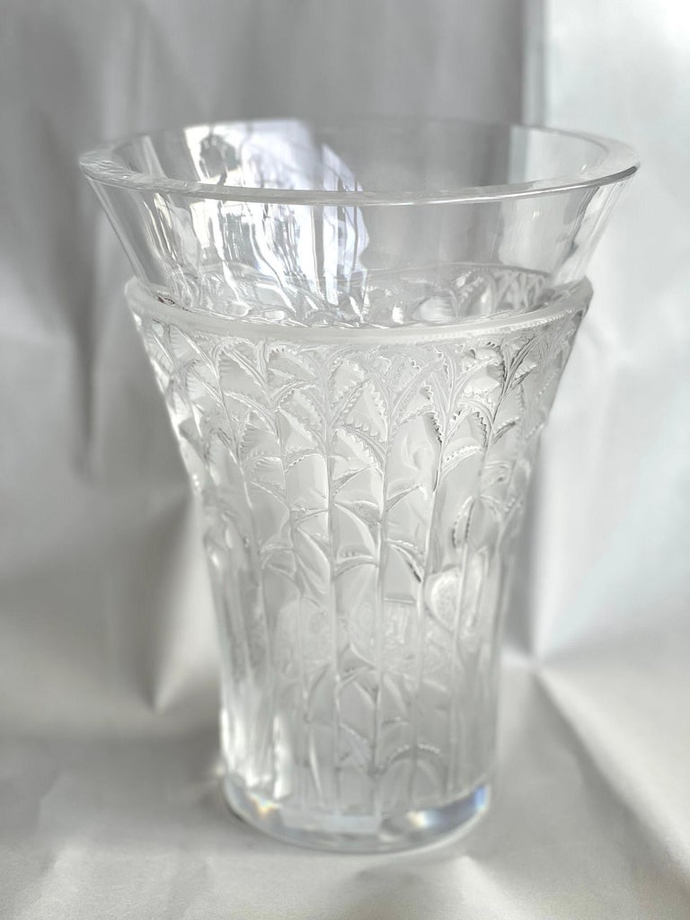 Lalique Clear Crystal Ibis Vase For Sale at 1stDibs