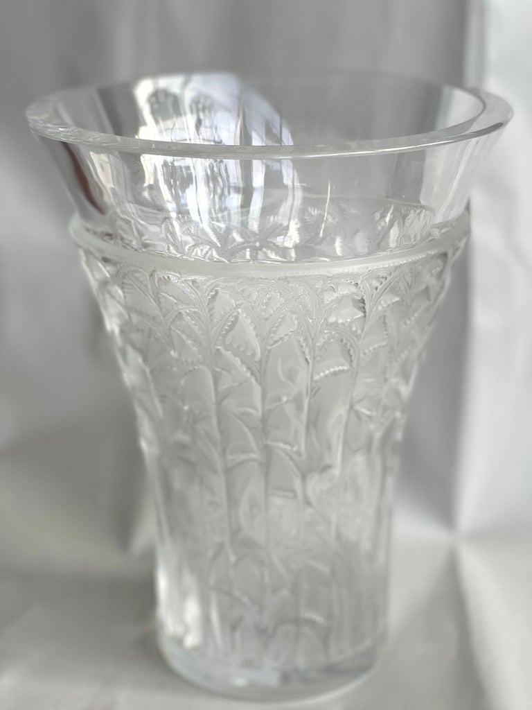Lalique Clear Crystal Ibis Vase For Sale at 1stDibs