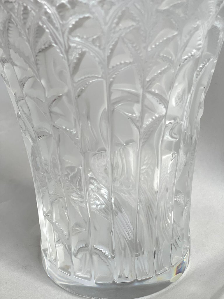 Lalique Clear Crystal Ibis Vase For Sale at 1stDibs
