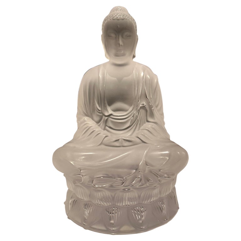 Lalique Clear Frosted Buddha For Sale at 1stDibs