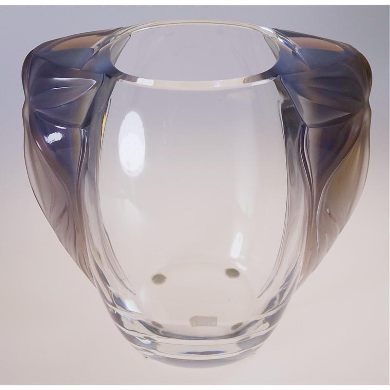 Lalique "Clematites" Polished Clear and Opalescent Crystal Vase France ...