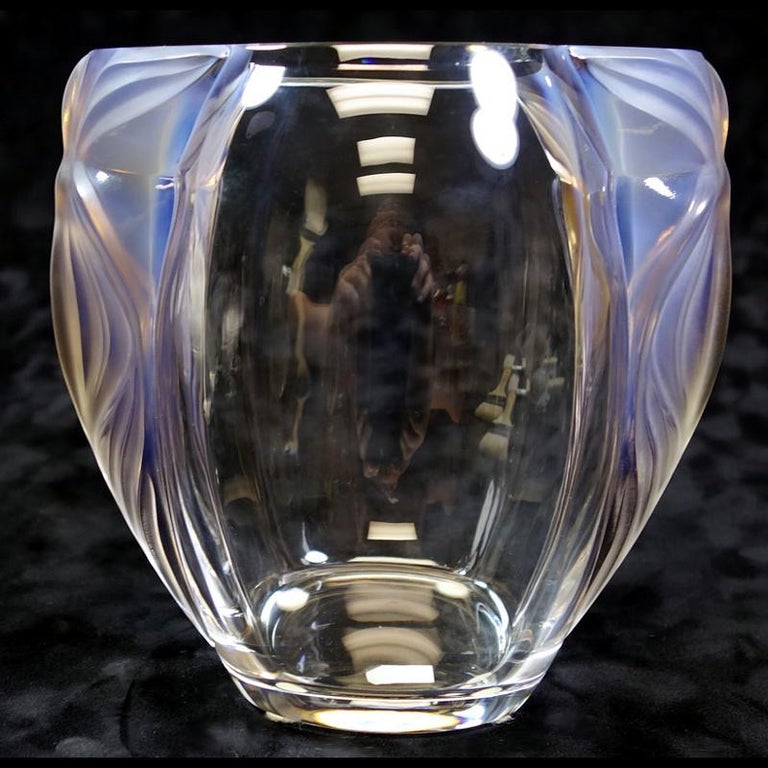 Lalique "Clematites" Polished Clear and Opalescent Crystal Vase France ...